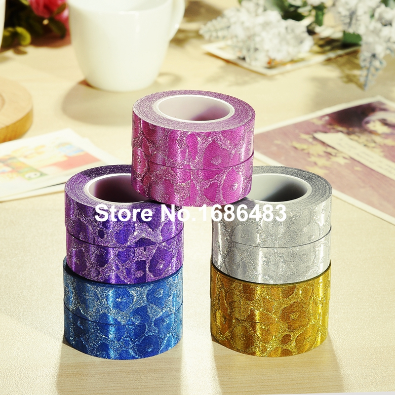 Hot sale New design patterns self adhesive glitter washi tape paper ...